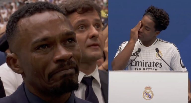 Endrick and his father crying at his presentation ceremony.. and a ...