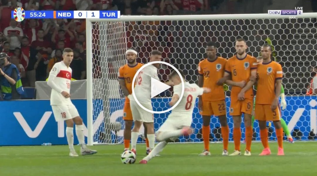 Arda Guler almost scored a stunning free kick goal vs Netherlands ...